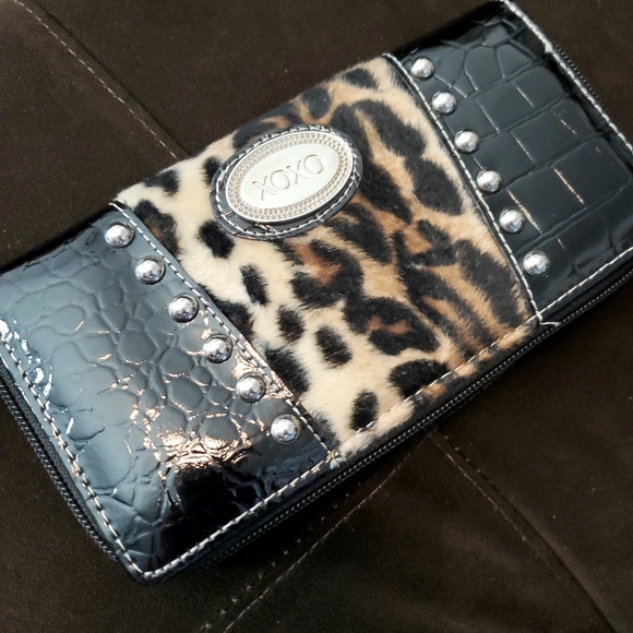 XOXO | Bags | Xoxo Black Animal Print With Wallet Bnwt | Poshmark